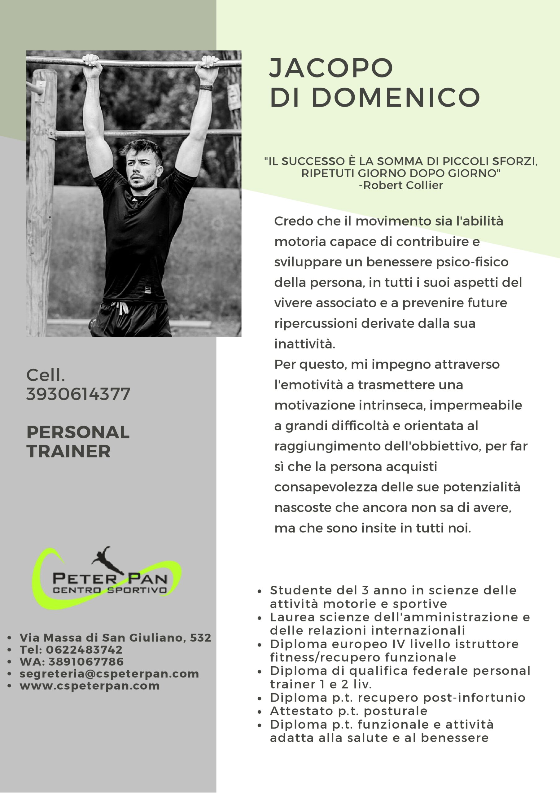 Personal Trainer – Centro Sportivo Peter Pan
